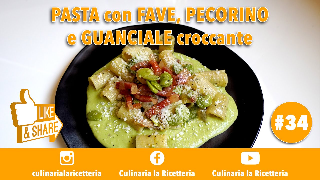 CULInaria | PASTA con FAVE, PECORINO e GUANCIALE croccante 👨‍🍳 ️🔥 | 34 ...