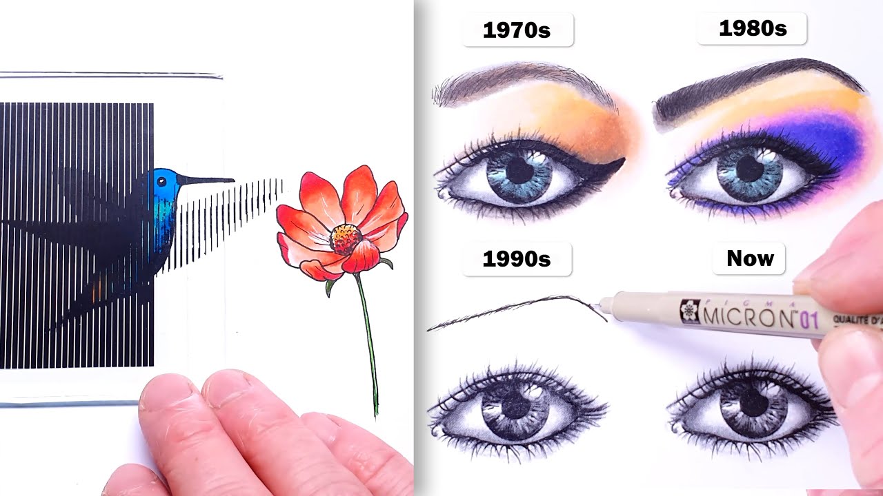 How to Draw - Easy Eye Art & Animated Bird Illusion - YouTube