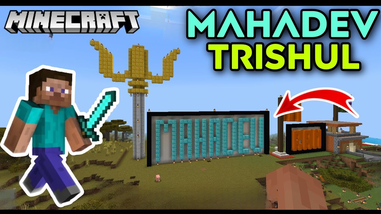 I BUILD A MAHADEV TRISHUL AND WROTE | HAR HAR MAHADEV | MINECRAFT ...