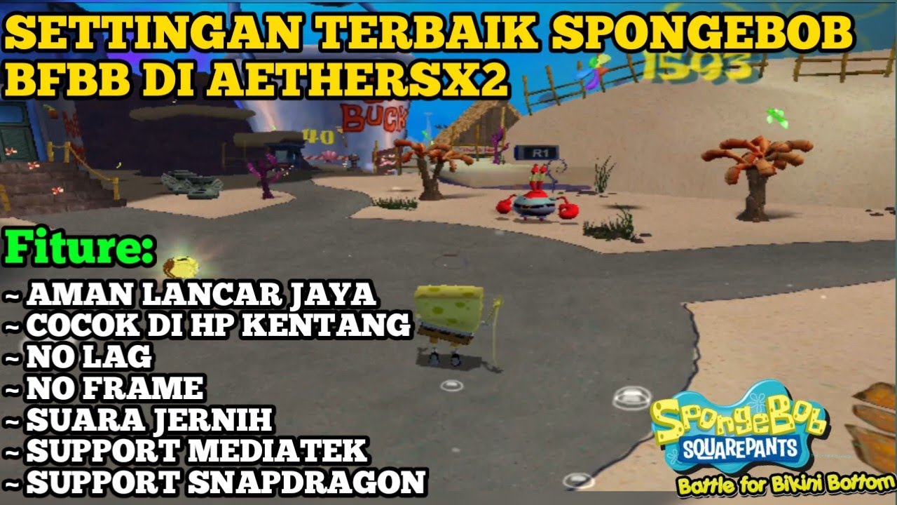 CARA SETTING GAME SPONGEBOB BATTLE FOR BIKINI BOTTOM DI AETHERSX2 AGAR ...