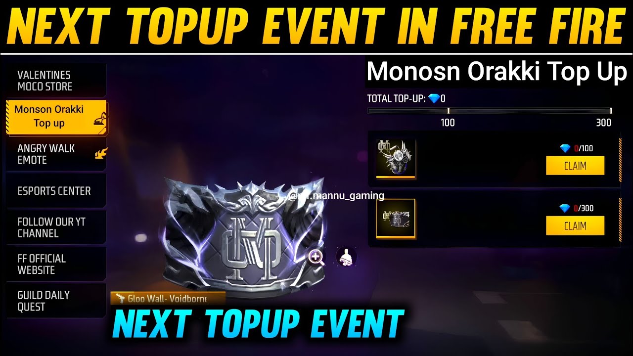 NEXT TOPUP EVENT | NEW TOP UP EVENT FREE FIRE | UPCOMING TOPUP EVENT ...