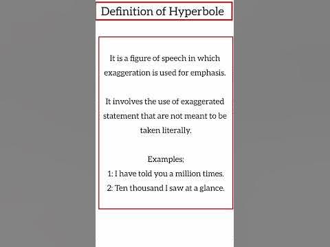 Hyperbole || Hyperbole figure of speech || Hyperbole definition and examples - YouTube