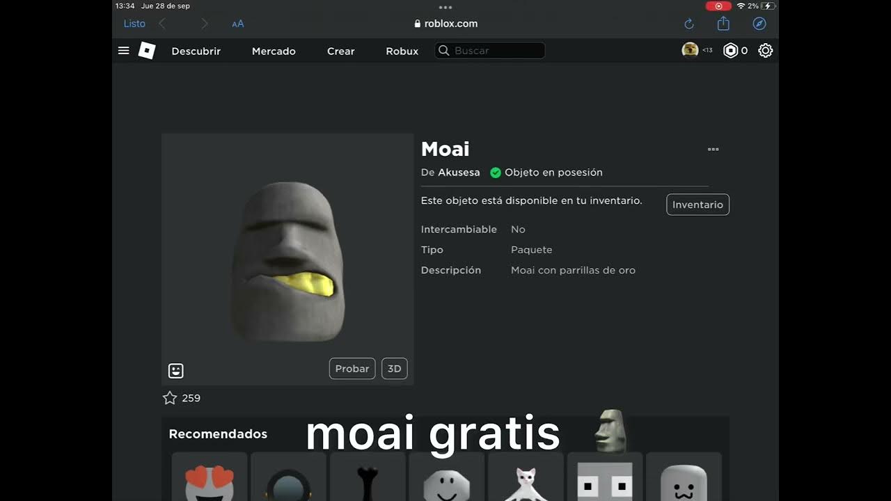 moai gratis roblox 🗿 - YouTube