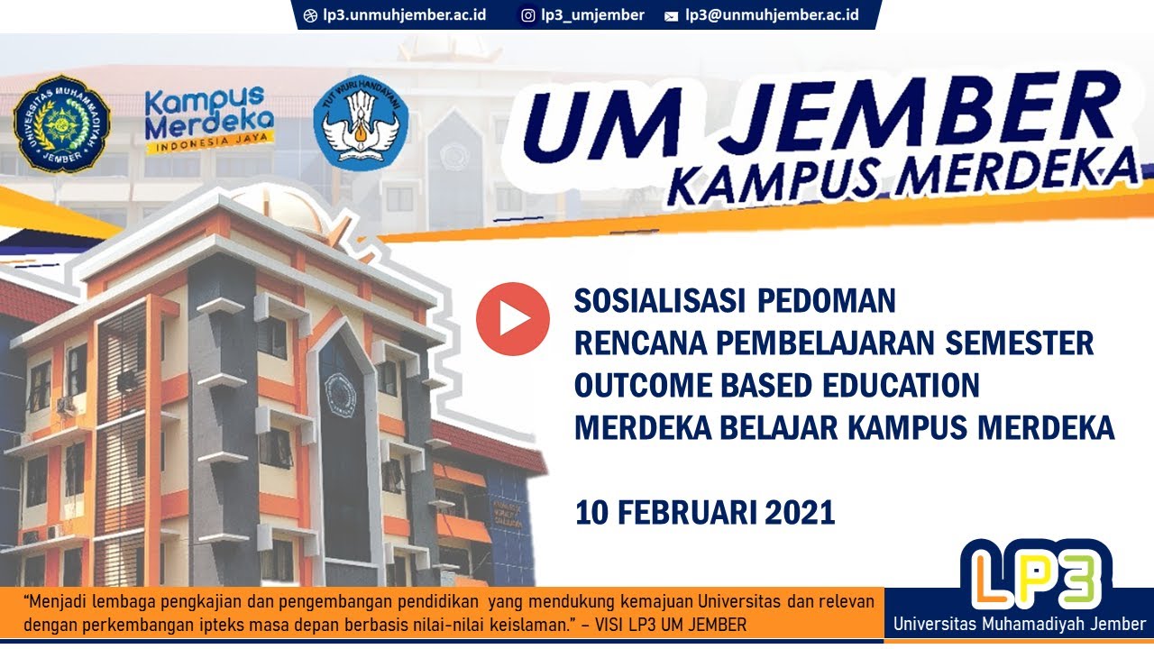 Sosialisasi Pedoman RPS OBE MBKM UM Jember 2021 - YouTube