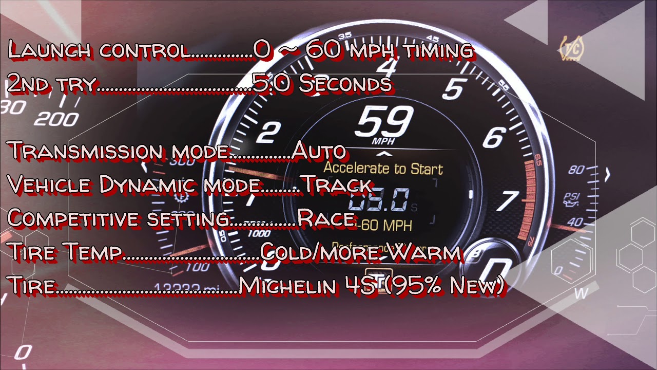 Launch control 0 to 60 mph 700hp supercharged C7 Corvette Grandsport ...