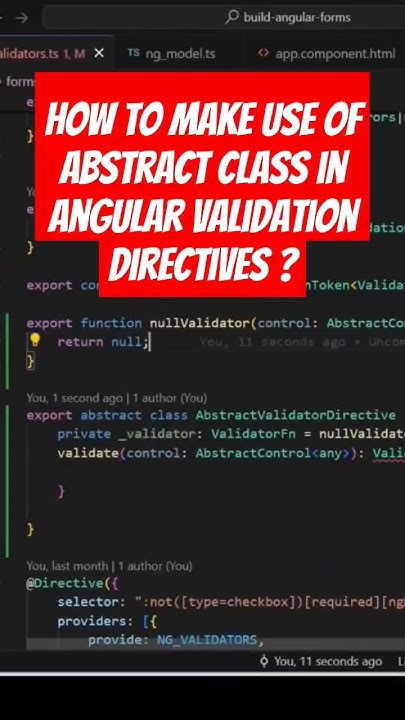 How does angular forms validation directive use abstract class ? #shorts #angular #trending ...