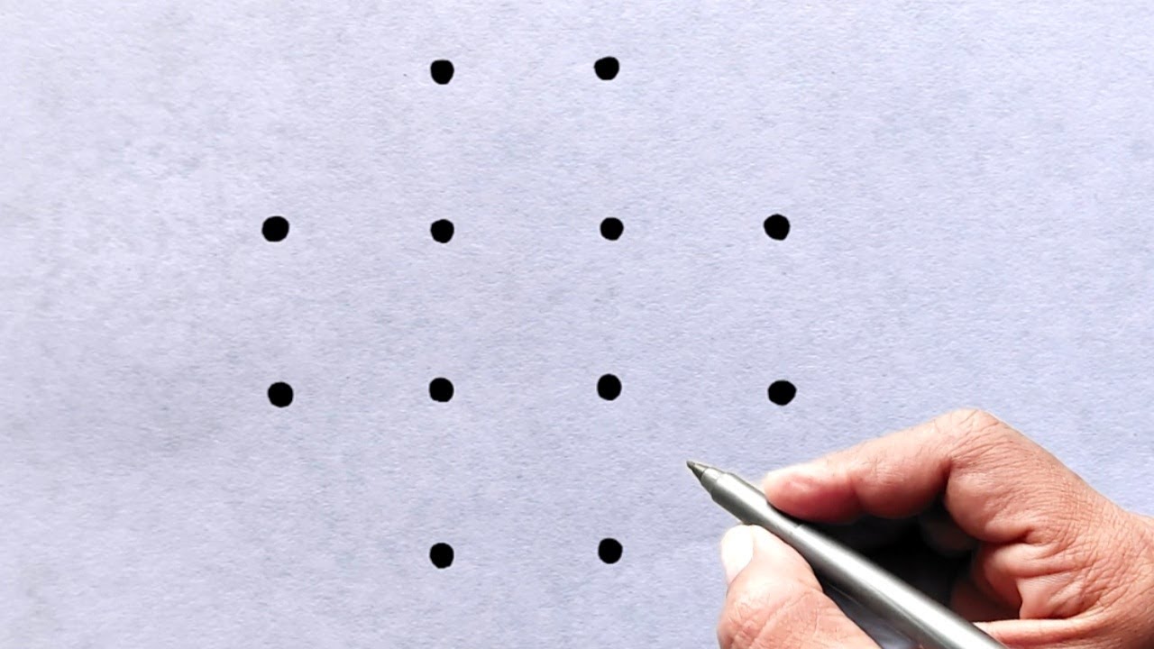 Easy 4×2 Dots drawing | Drawing with dots | Art work | Dots drawing ...