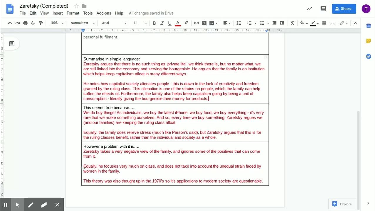 Zaretsky Key Study - Families and Households - GCSE Sociology - Part 2/ ...