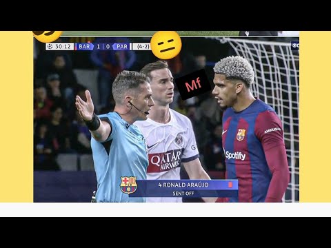 Ronald Araújo red card vs PSG = 🤢🤢🤢 - YouTube