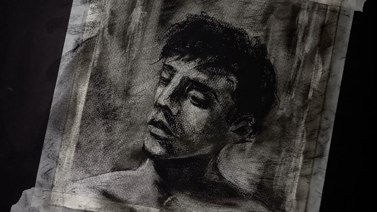 Dirty Portrait Painting By Charcoal! - YouTube