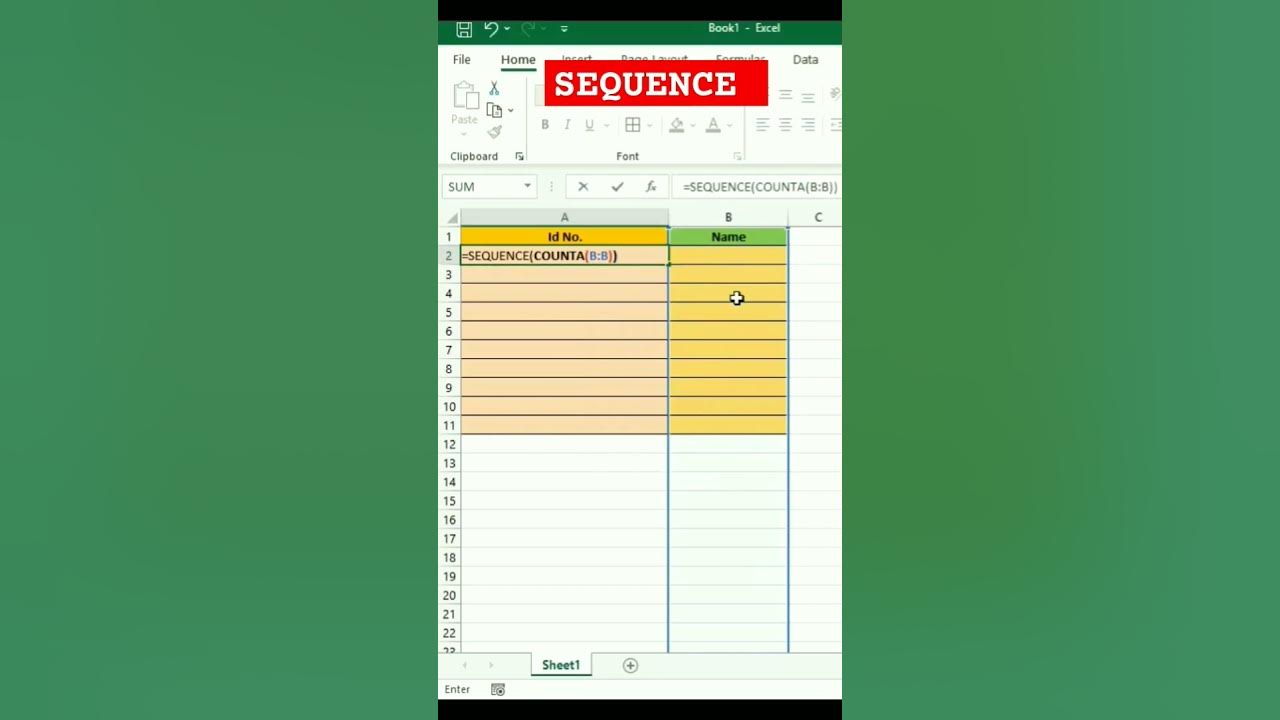 Sequence Excel Excelshortcuts Trending Youtubeshorts Exceltips Exceltricks Newexcel
