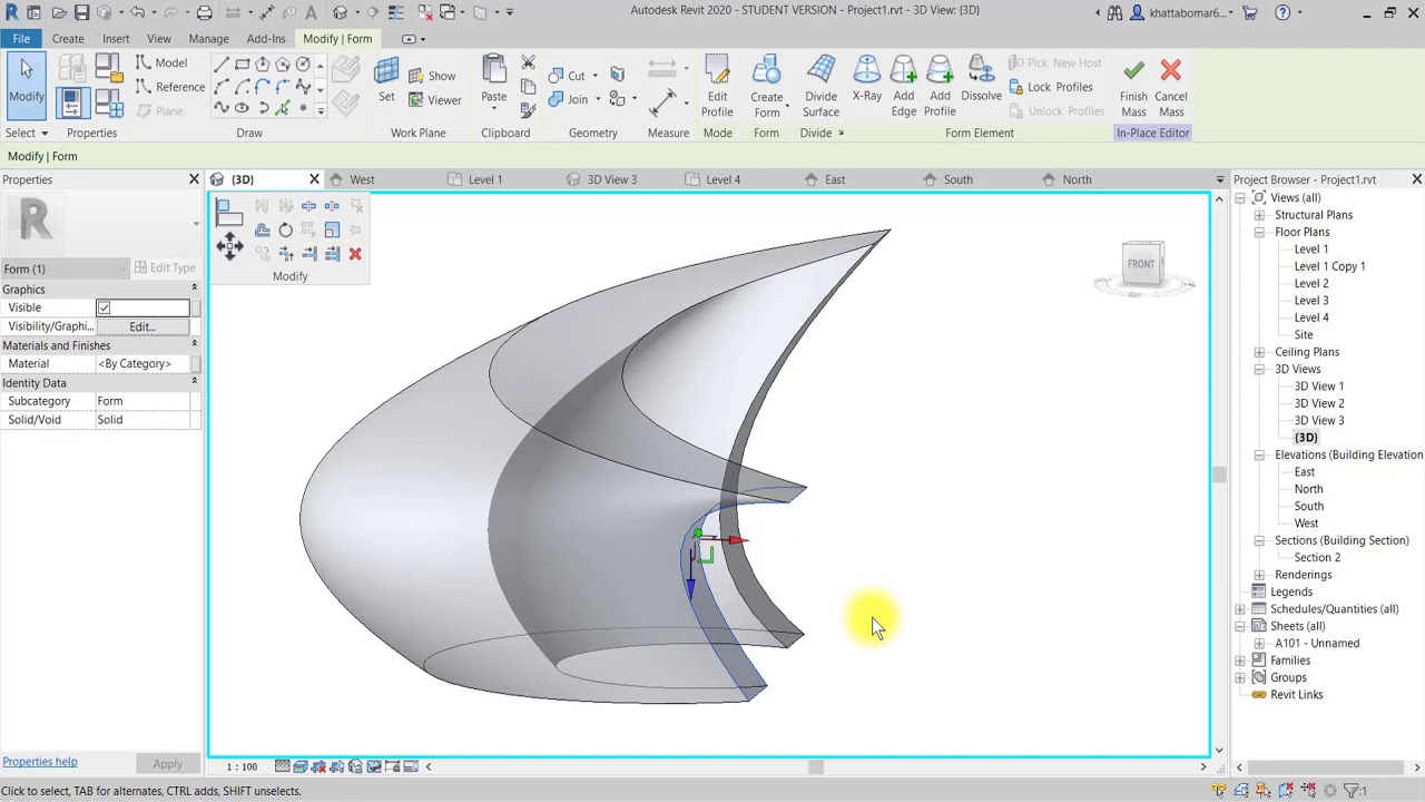 23 - forming by mass in revit - YouTube