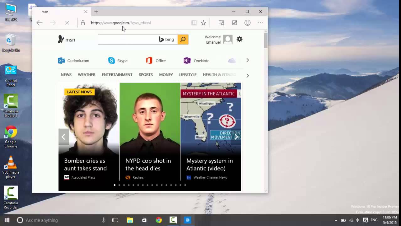 Noul Windows 10 Technical Preview Build 10074, Project Spartan, meniu ...