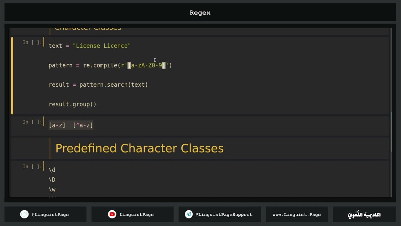 Character Classes | Regex | شرح عربي - YouTube