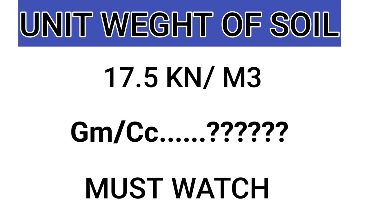 Unit Weight Of Soil KN m3 To Gm cc Density Of Soil Update Your