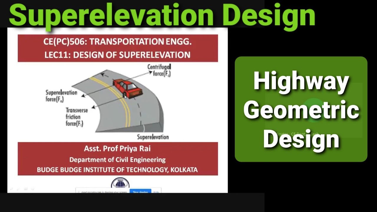 SUPERELEVATION DESIGN || PROBLEM EXPLAINED || TRANSPORTATION ENGG (LEC ...