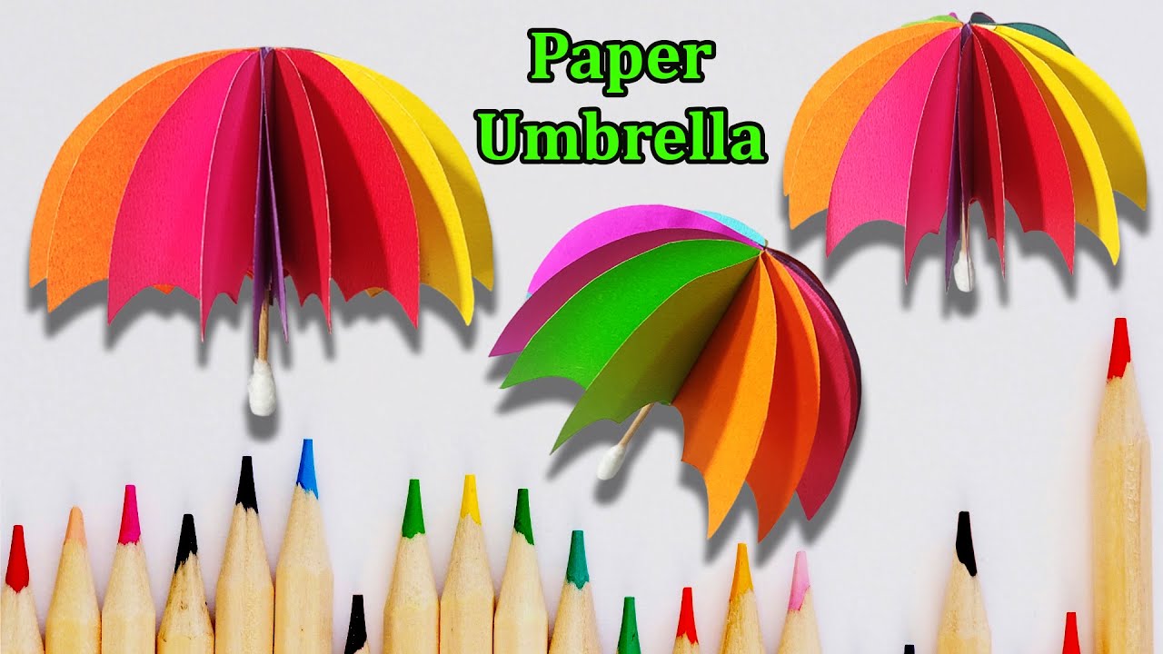 Easy Paper Umbrella । How to make a paper Umbrella | Origami Umbrella ...
