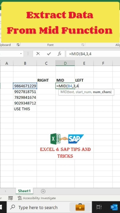 How to Extract Data using Mid Function | Mid Formula in Excel| Excel me Mid Formula kaise use ...