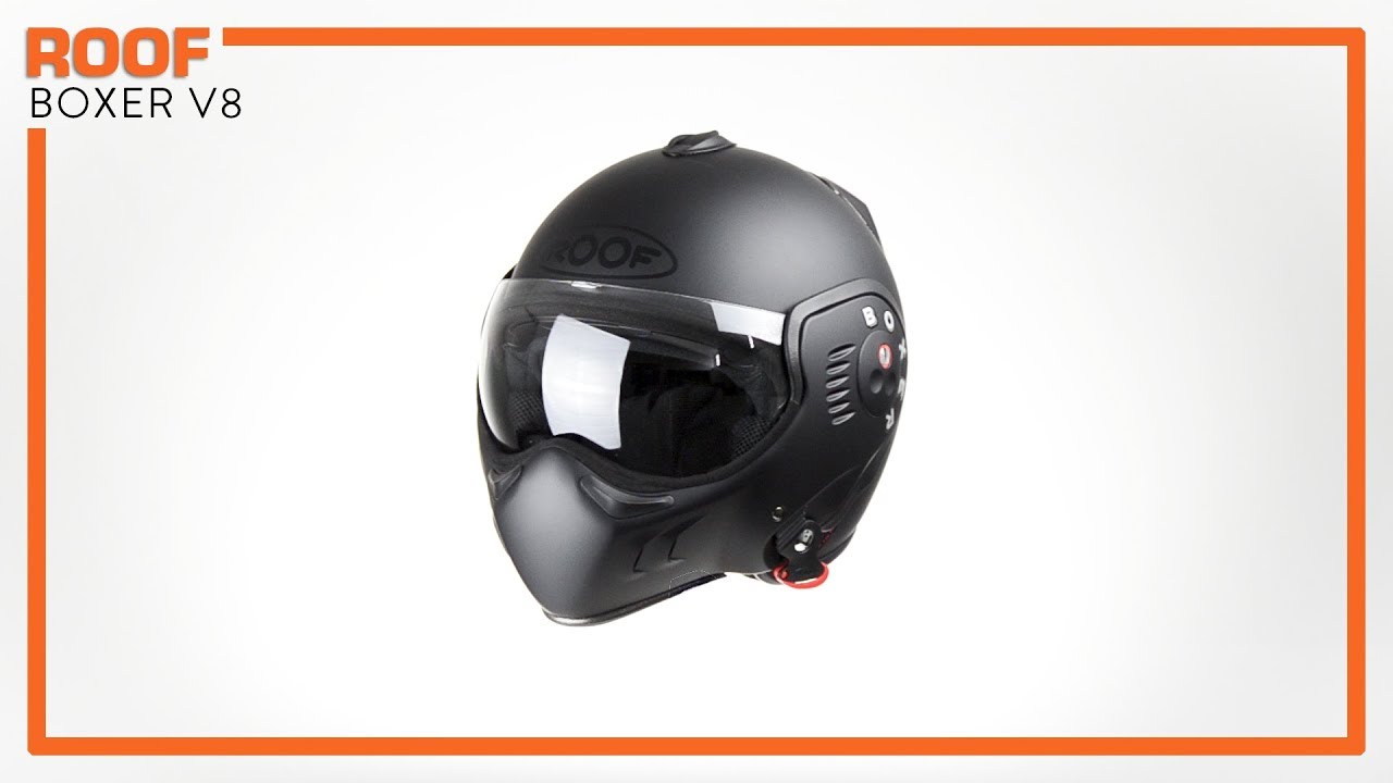 Roof Boxer v8 full black Motorhelm - Motorkledingstore.nl - YouTube