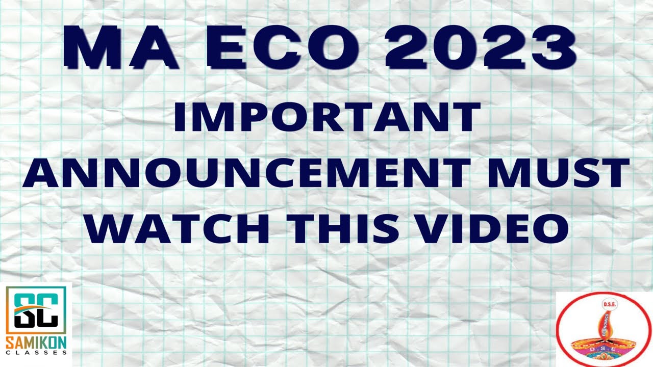 Ma Eco 2023 Important Announcement by Samikon and D.S.E. - YouTube