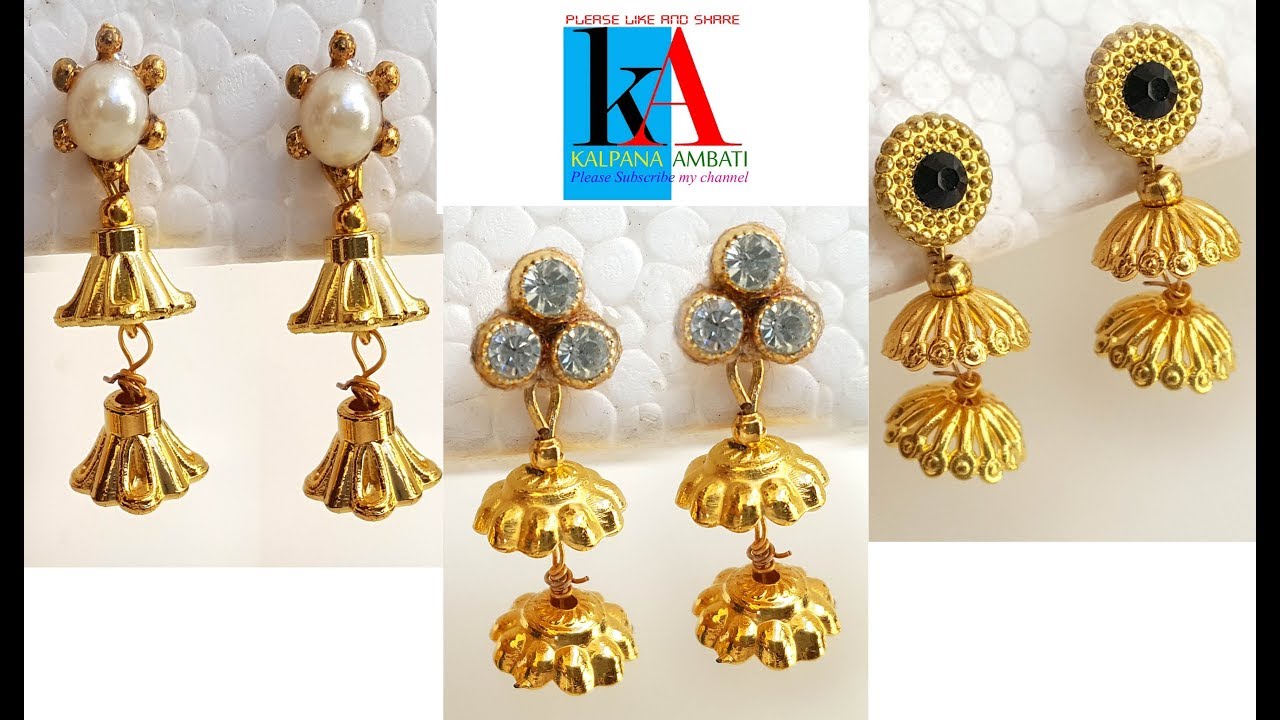 How to Make simple and easy Earrings || Small size designer Earrings ...