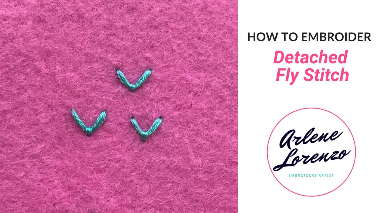 How To Embroider - Detached Fly Stitch - YouTube