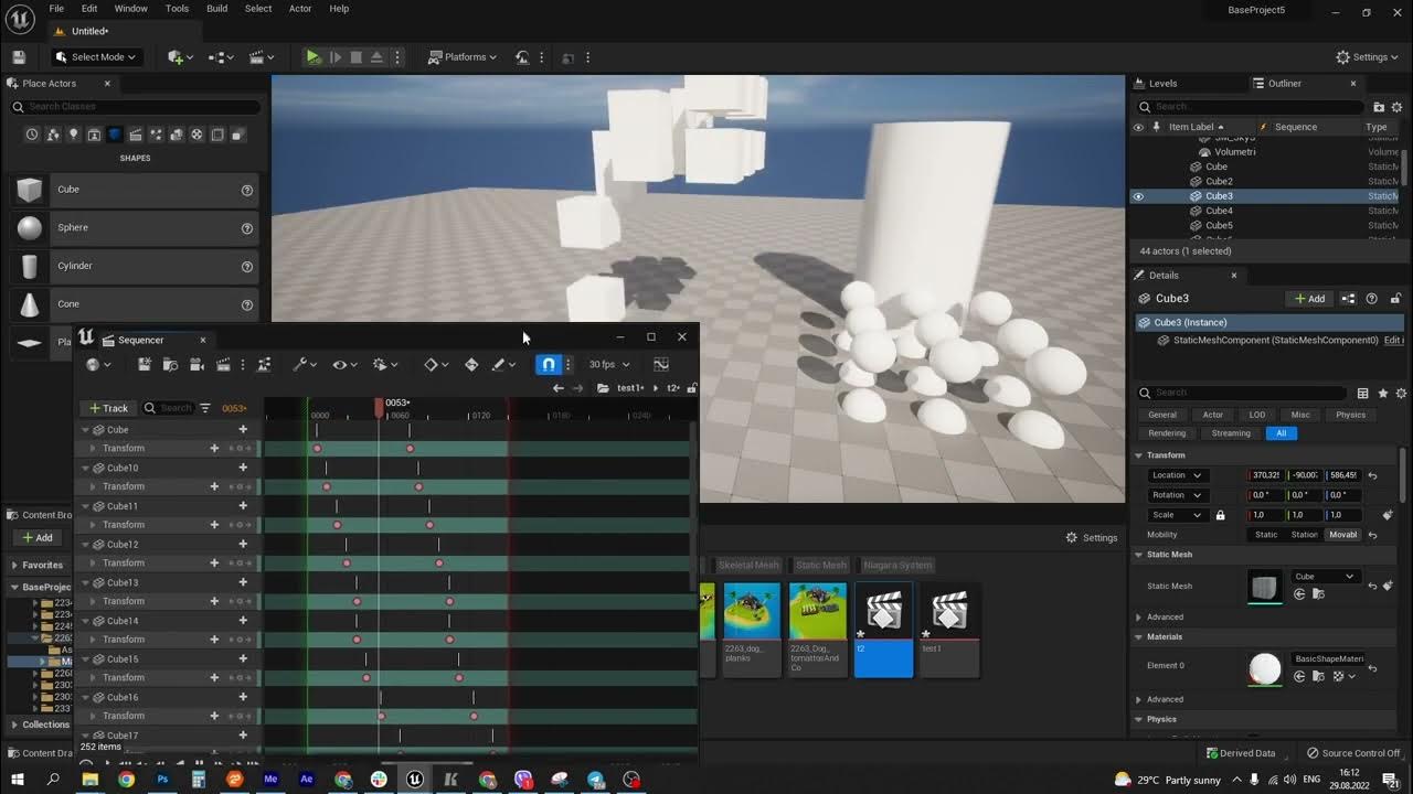 UE5 short tutorials: анимация при помощи subscene track и retime tool - YouTube