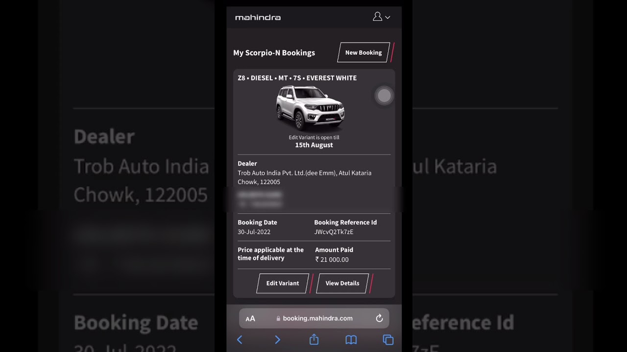 Scorpio N booking under 25 k, scorpio n booking process - YouTube