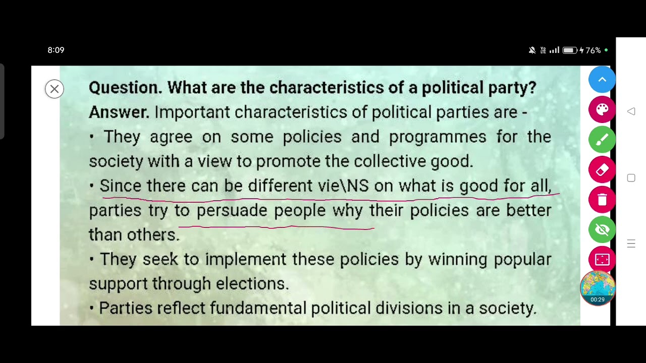 What are the characteristics of a political party? - YouTube