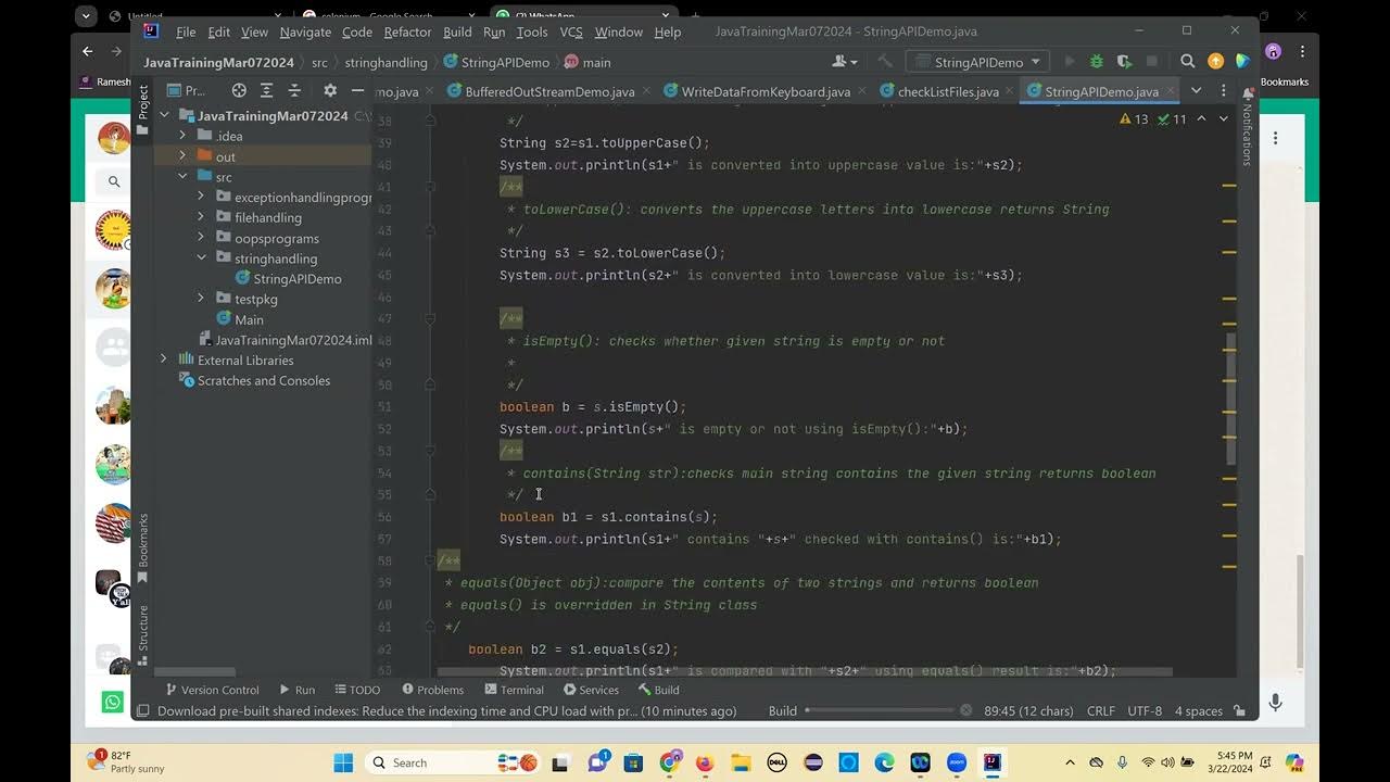 CoreJava String Methods Part3 March 22 2024 - YouTube