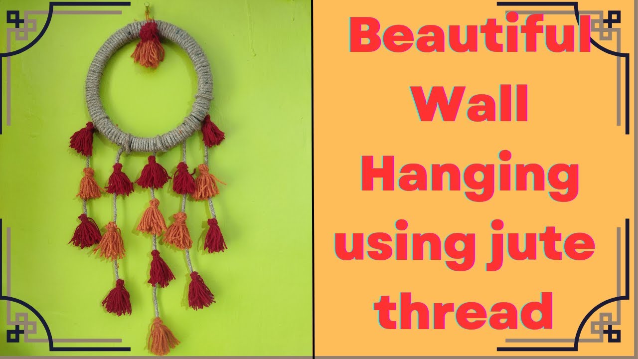 Beautiful Wall Hanging using rings and jute thread and ulan|crafts ...