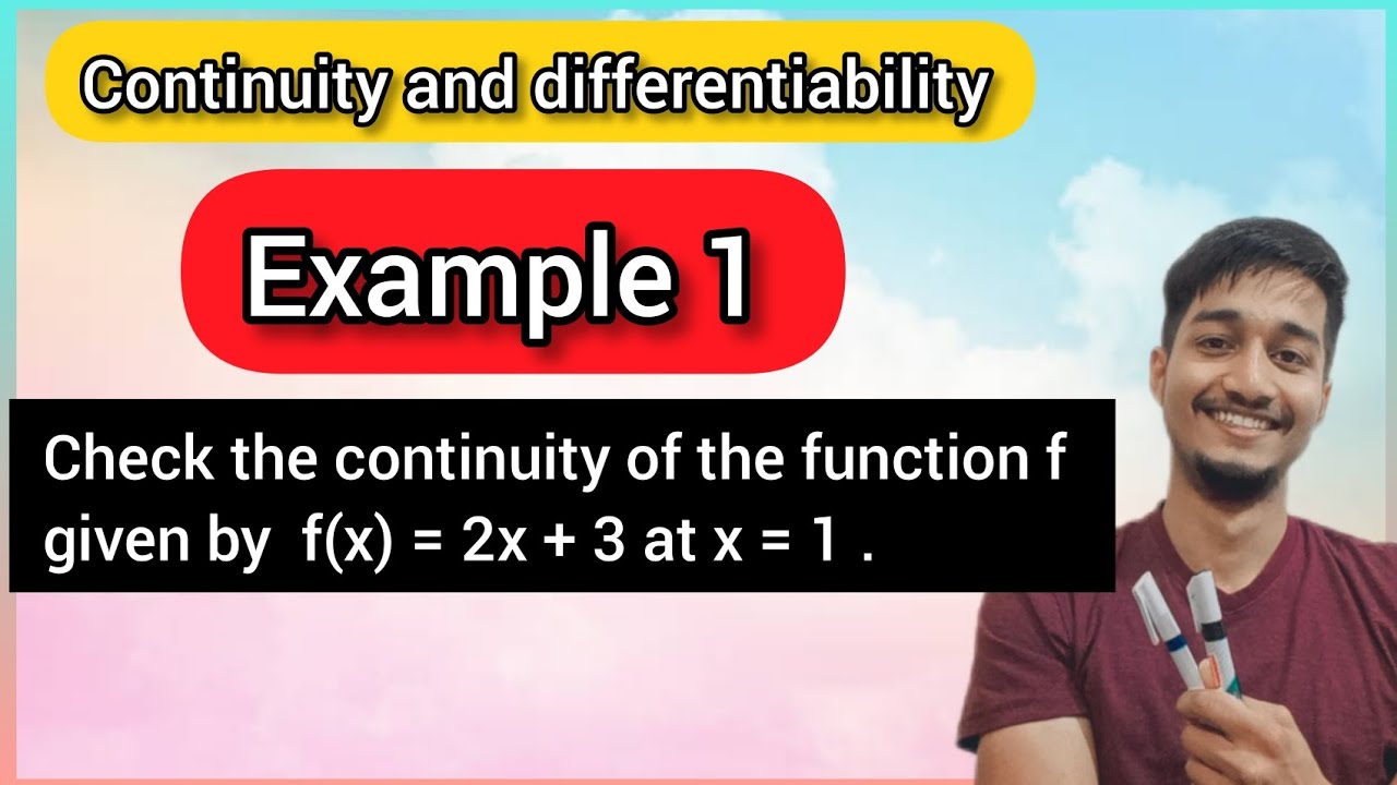 Continuity and differentiability example 1 | Example 1 chapter 5 class ...