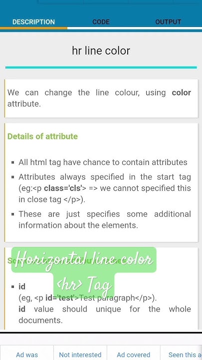 Horizontal line color,using attribute @ctutorialbynaziasohail - YouTube