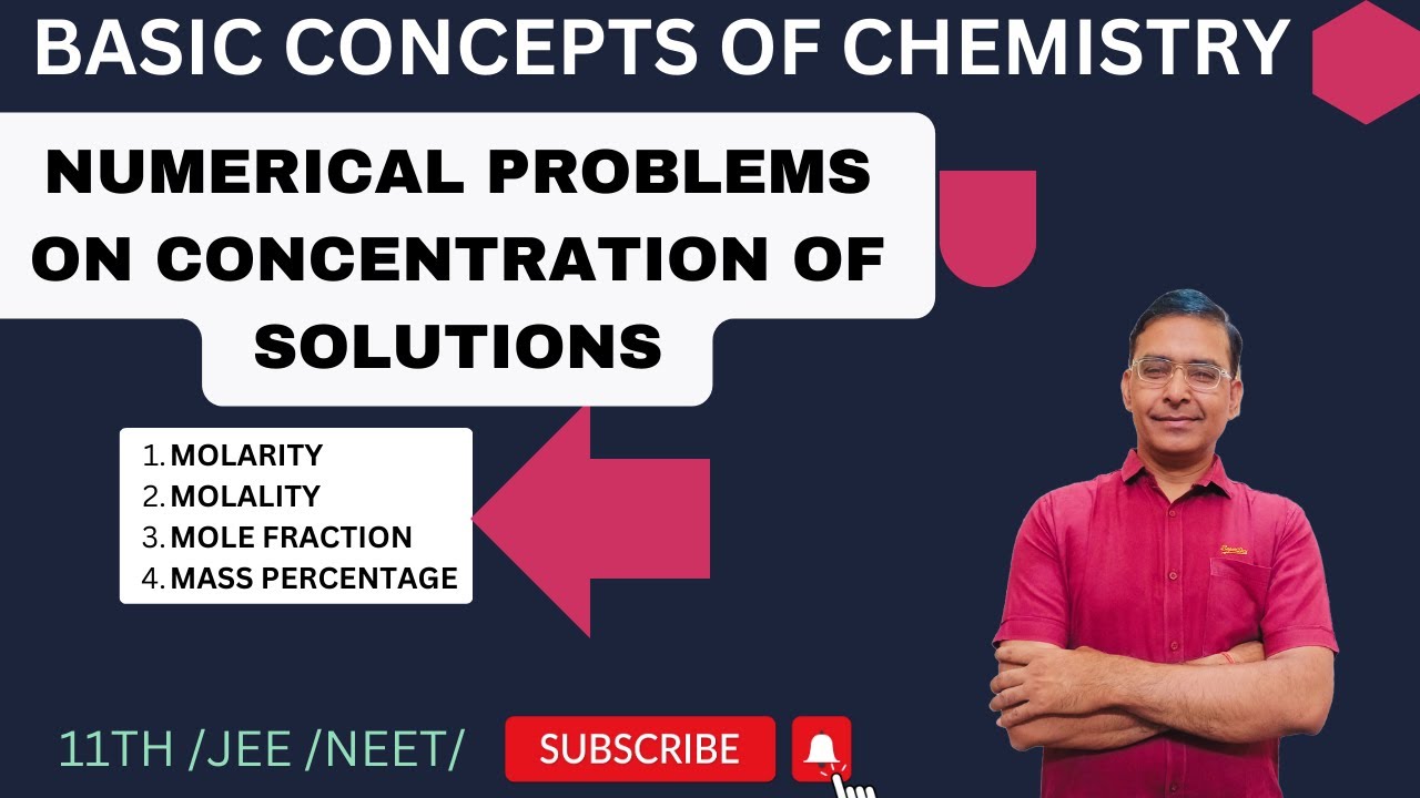 Numerical problems on# Molarity, #Molality , #mole fraction 🤔🤢| Class ...