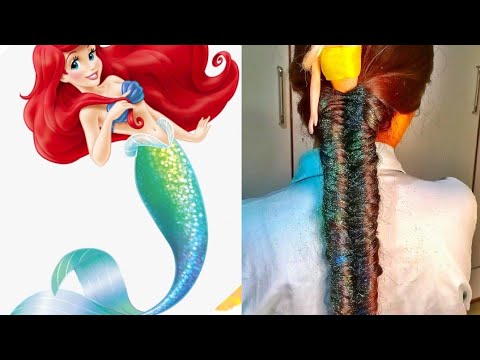 Disney princess inspired hairstyle !! #Ariel 🐬#wackyhair 😜 - YouTube