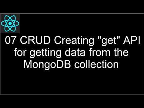07 CRUD Creating API for Reading Data from Collection - YouTube