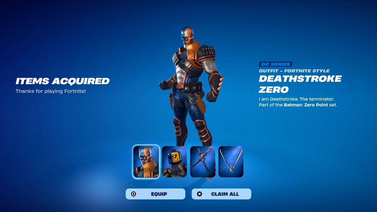 How To Get Deathstroke Skin & Deathstroke's Katanas Pickaxe FREE In ...