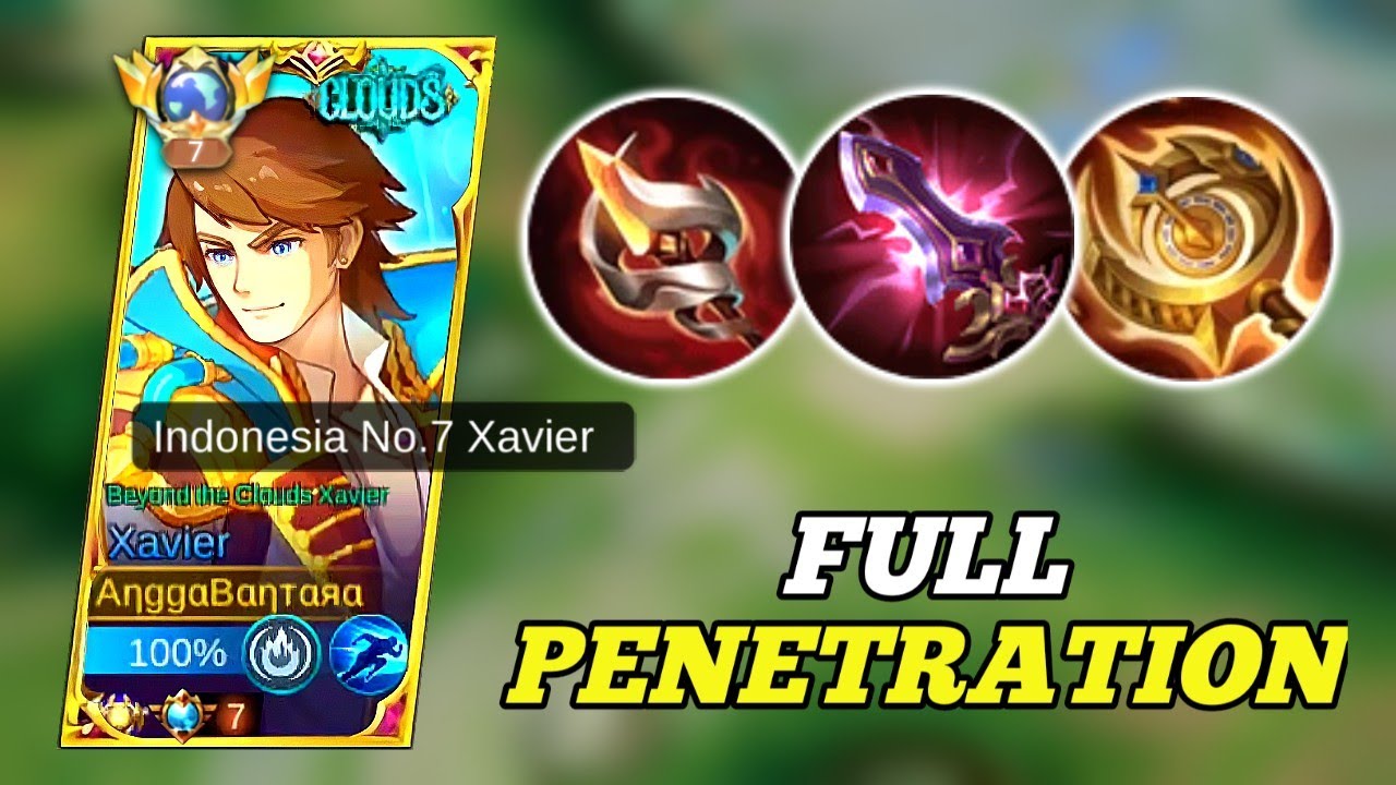 XAVIER BEYOND THE CLOUDS SKIN 1 HIT BUILD & EMBLEM 2023 | GLOBAL XAVIER ...