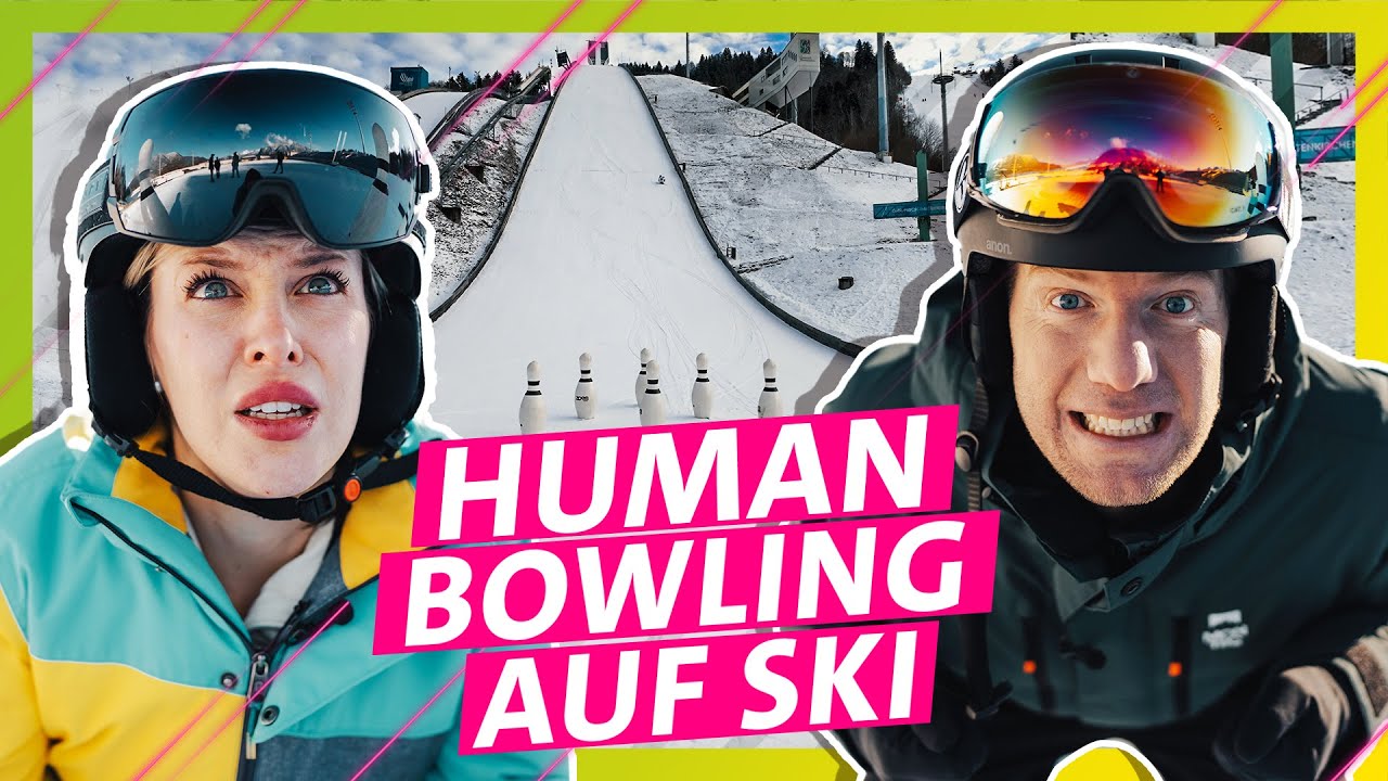 On ski jump ramp as a human bowling ball | Julia vs. Marc - videoblogs.com