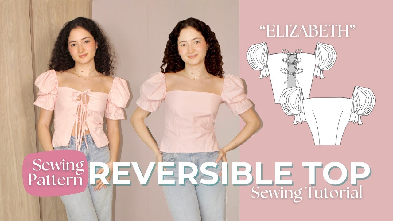 3 in 1 Sewing Pattern - Elizabeth Reversible Top Sewing Tutorial (Bow ...