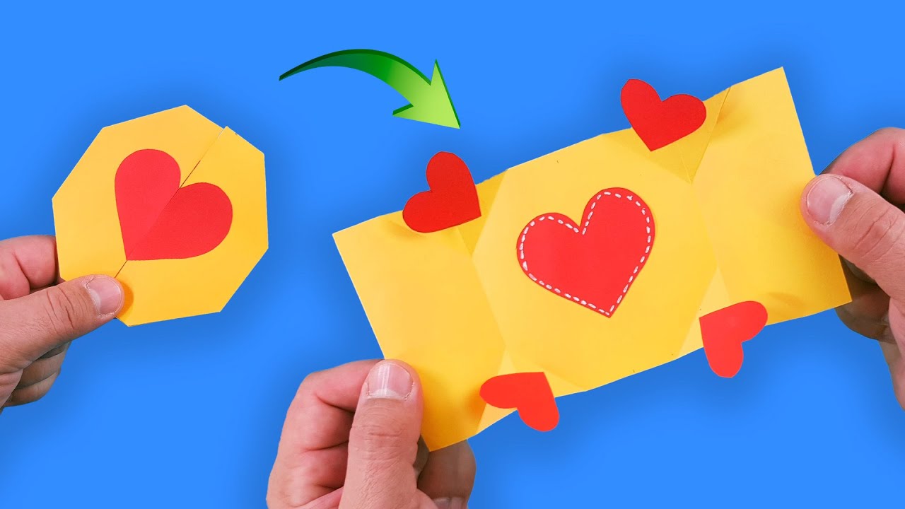 DIY Paper Card with Heart for Mother's Day and Valentine's Day: Easy ...