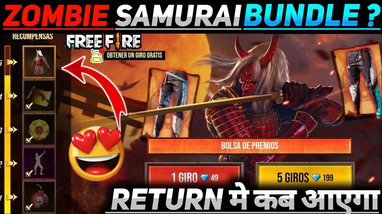 Zombie Samurai Bundle Return In Indian Server Free Fire Zombie Samurai ...