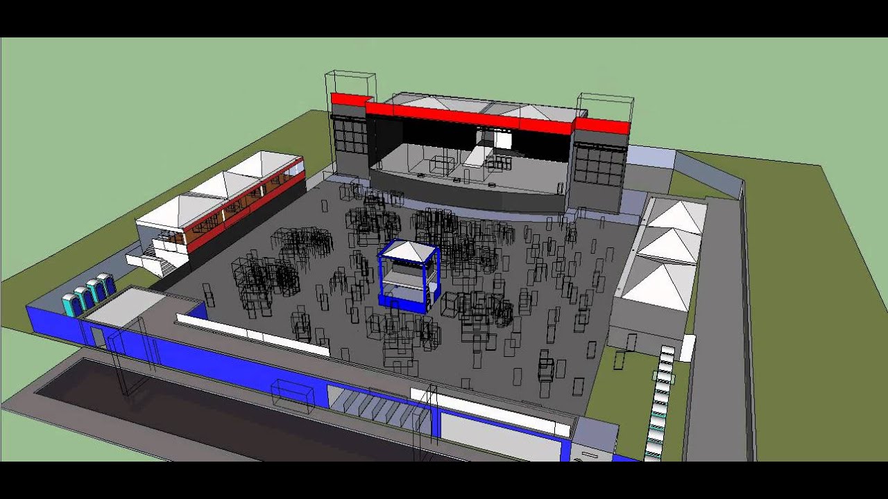 projeto de 3D epaço de festa gleba e - YouTube