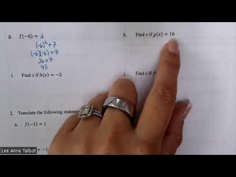 8/26 - CPM Integrated Math 1 - Function Notation Practice WS - YouTube