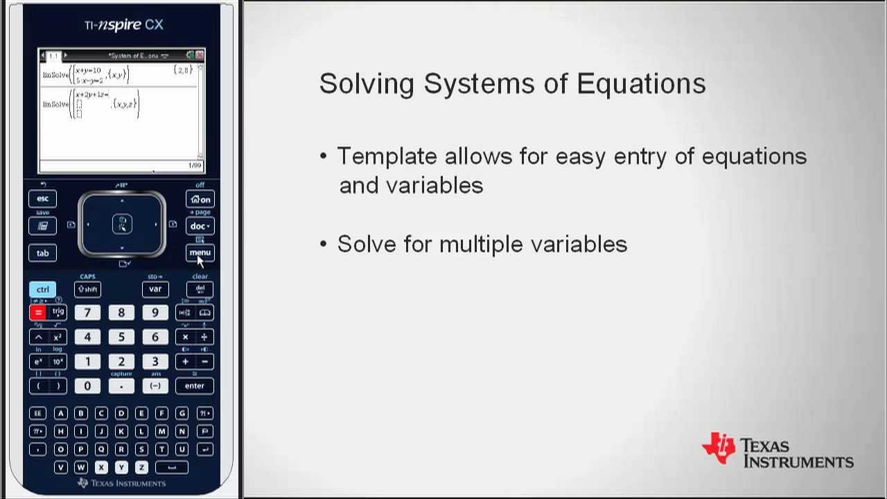 TI Nspire CX Handheld Solving System Of Equations YouTube TI Nspire CX Handheld Solving System Of Equations YouTube
