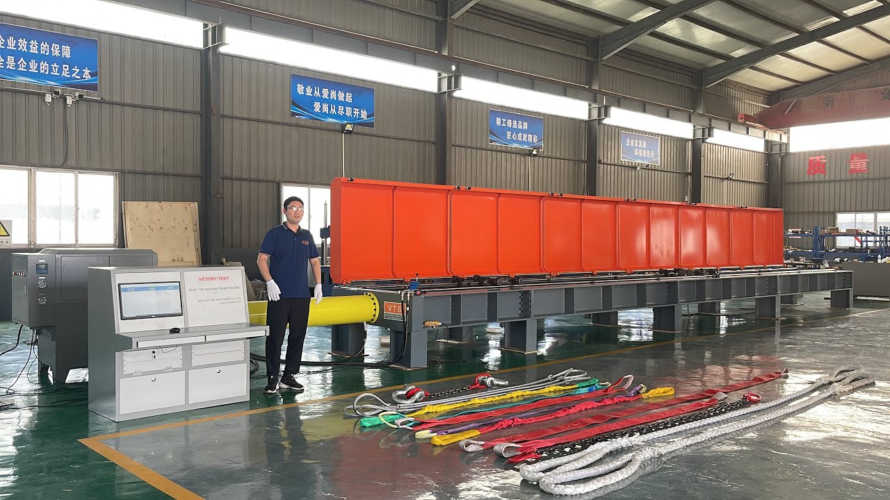 @1000KN (100Ton) Nylon Rope, webbing Sling Horizontal Tensile Test Bed ...