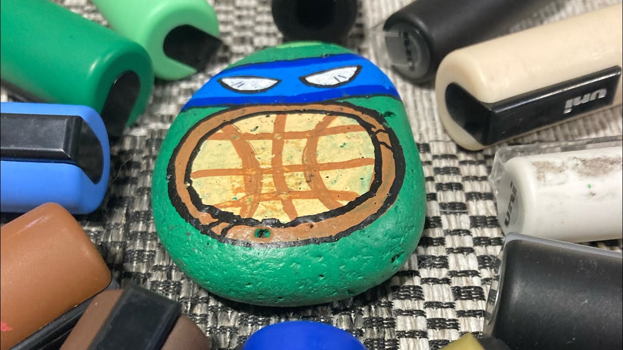 How to paint ninja turtle rock - YouTube