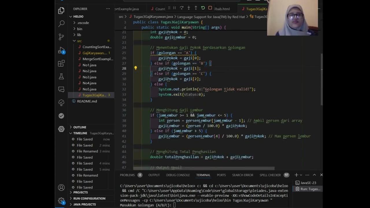 Tugas 3 Algoritma Membuat Program Sederhana menggunakan Operator, IF dan Array - YouTube