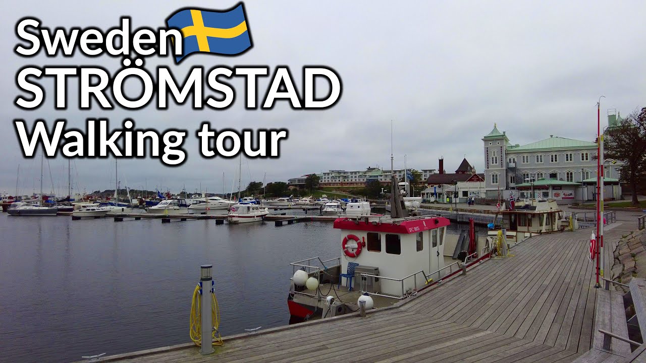 Sweden, walking tour of the coastal town Strömstad - YouTube
