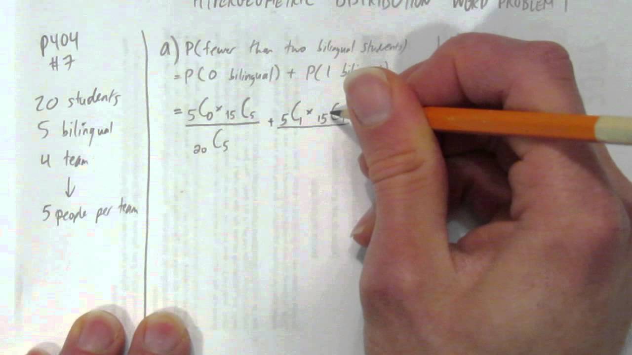HYPERGEOMETRIC DISTRIBUTION WORD PROBLEM 1 YouTube hypergeometric-distribution-word-problem-1-youtube